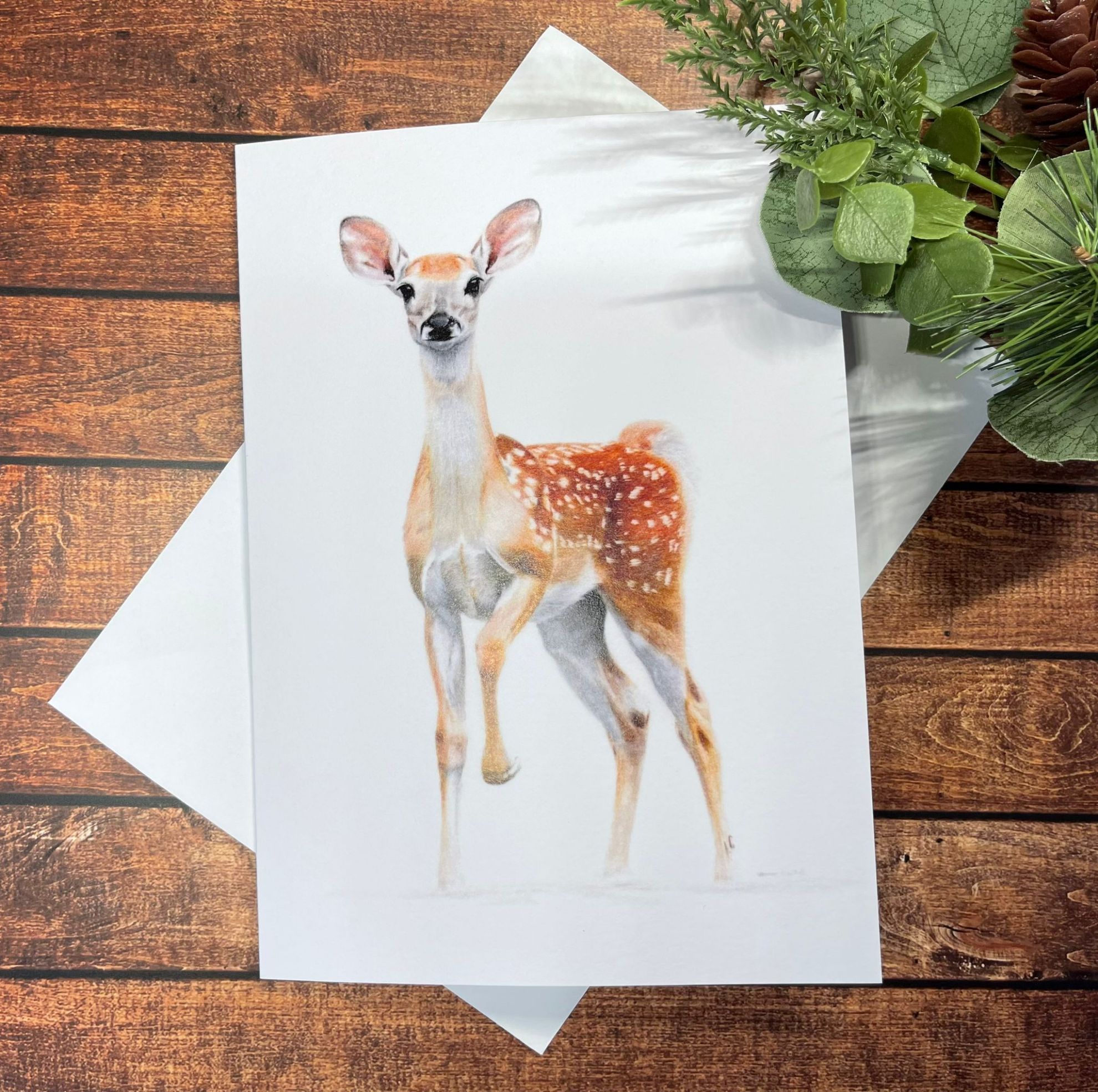 SEWH. Deer Christmas card